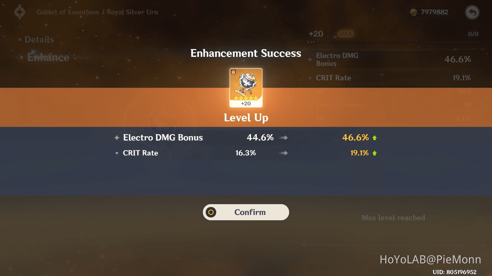 Electro DMG Cup with 19,1% crit rate Genshin Impact | HoYoLAB