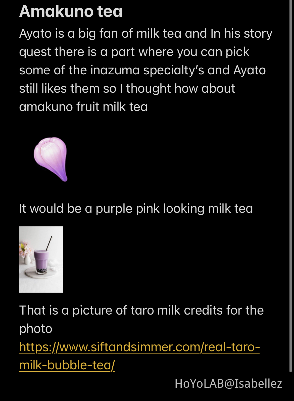 Amakuno milk tea Genshin Impact | HoYoLAB