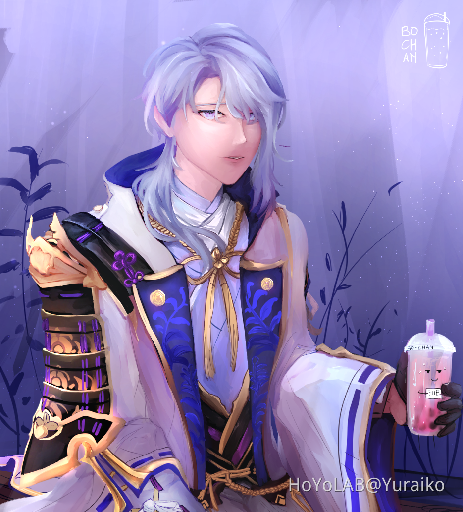 "If I were a boba tea" Ayato Kamisato fanart Genshin Impact | HoYoLAB