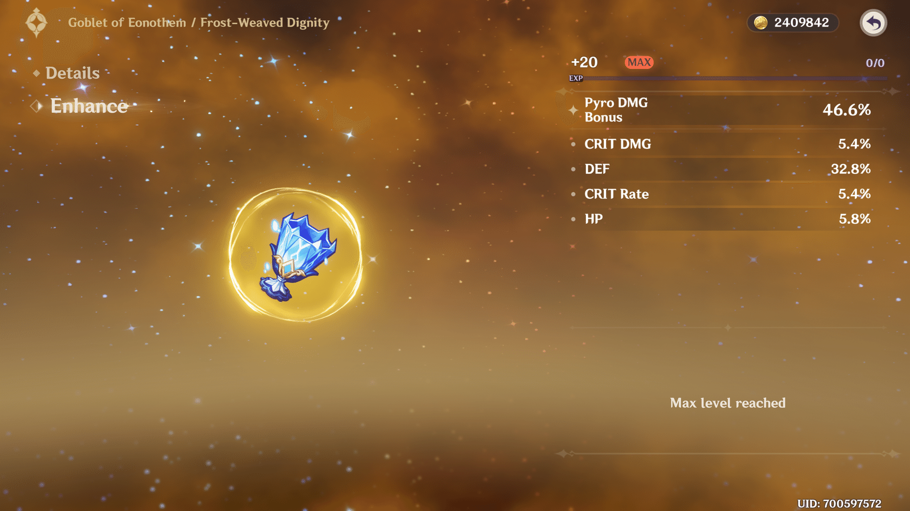 Look at this beautiful Pyro DMG% goblet meant for my Hu Tao Genshin ...