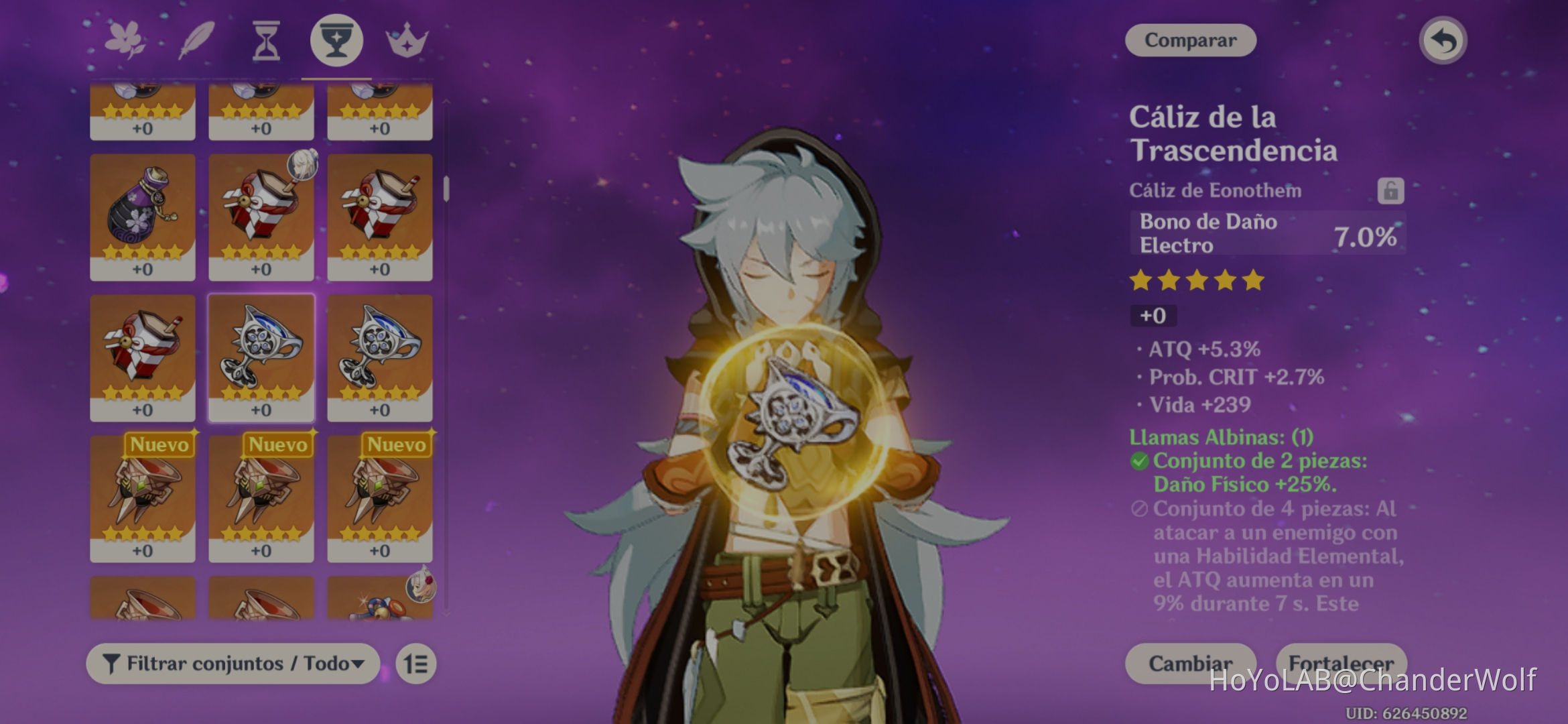 ayuda con el set de llamas albina Genshin Impact | HoYoLAB