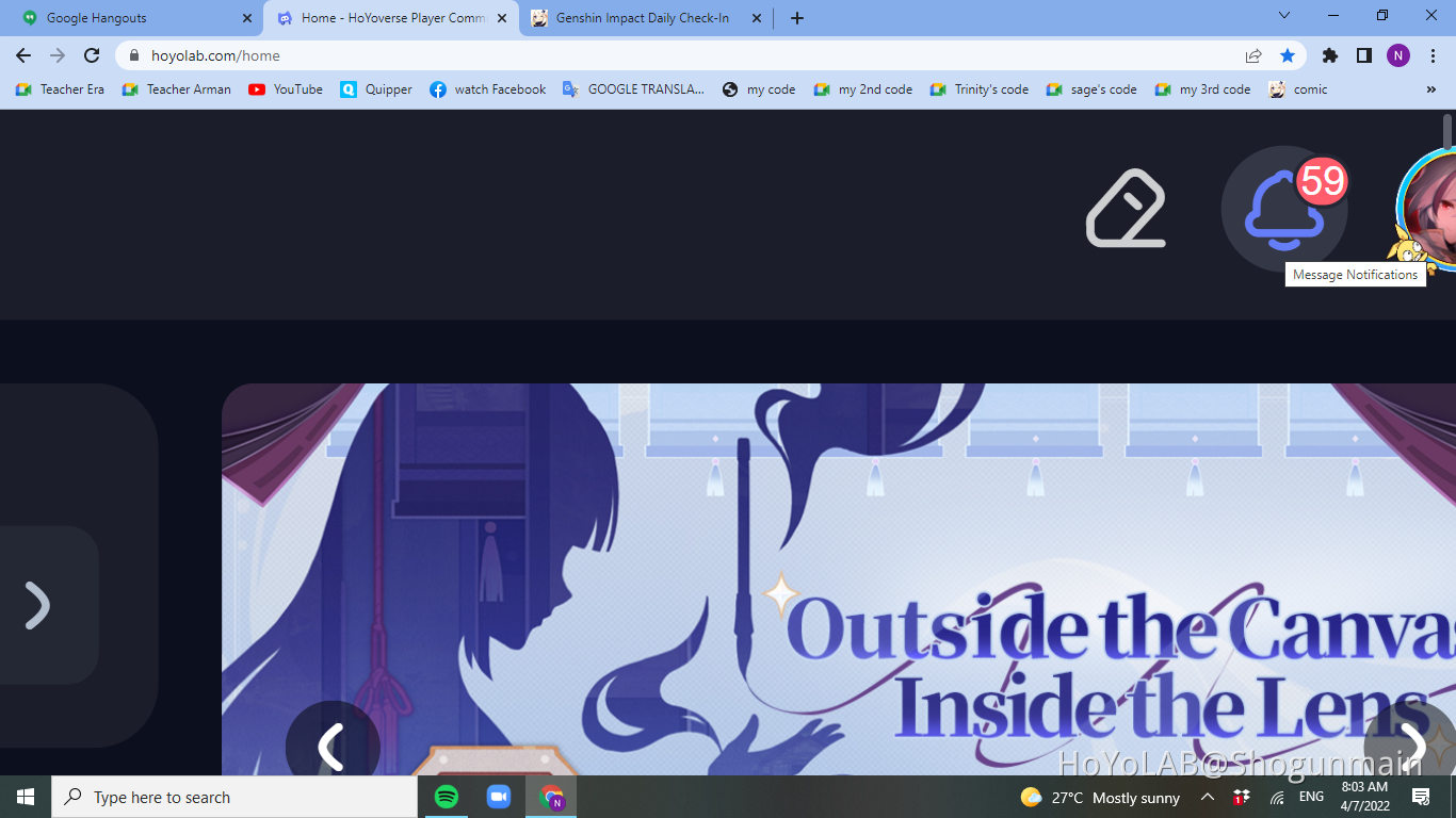 59 notifications are way better than 99+ notifications | HoYoLAB