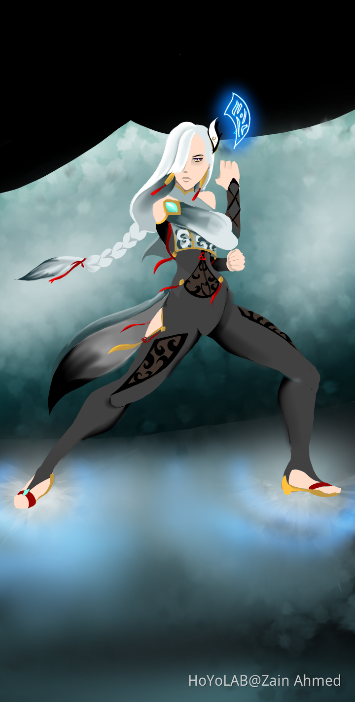 my first attempt at drawing shenhe Genshin Impact | HoYoLAB