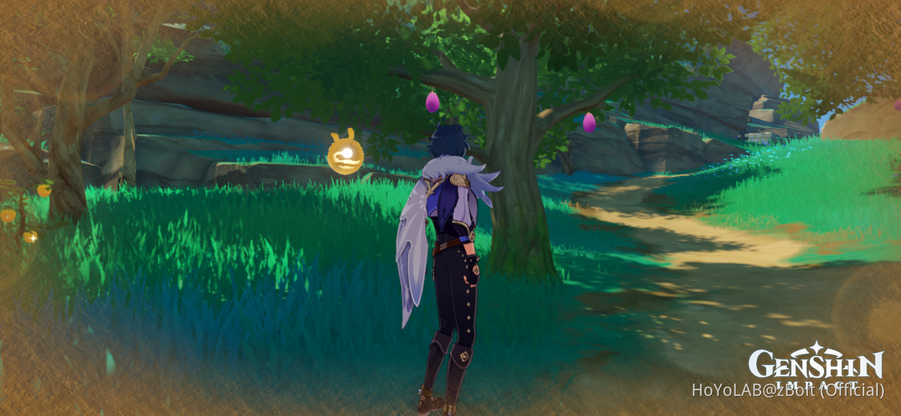 Kaeya in front of the tree Genshin Impact | HoYoLAB