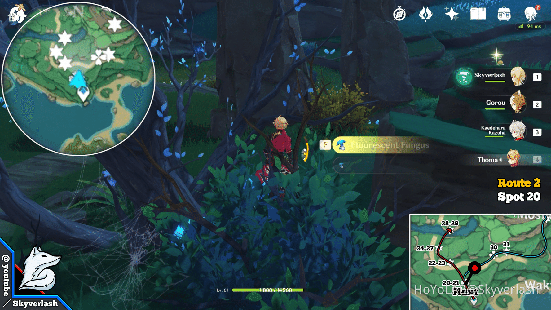 [Inazuma Specialty] 71 Fluorescent Fungus Farming Routes Genshin Impact ...