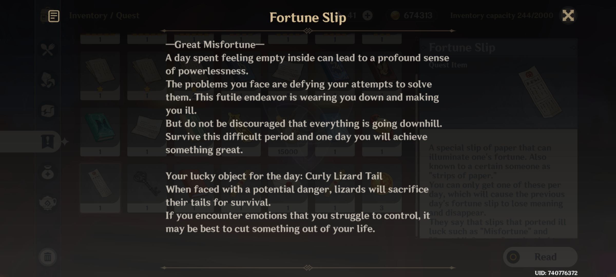 So i got my first fortune slip... Genshin Impact | HoYoLAB