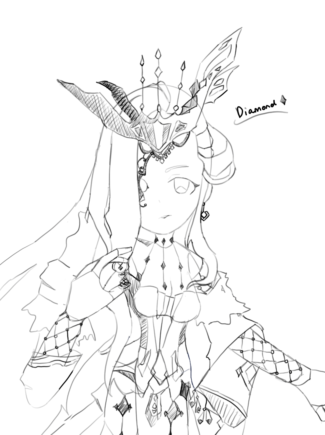 Redraw of La Signora and Raiden Shogun ⛩💜🦋🤍🖤 | Genshin Impact | HoYoLAB