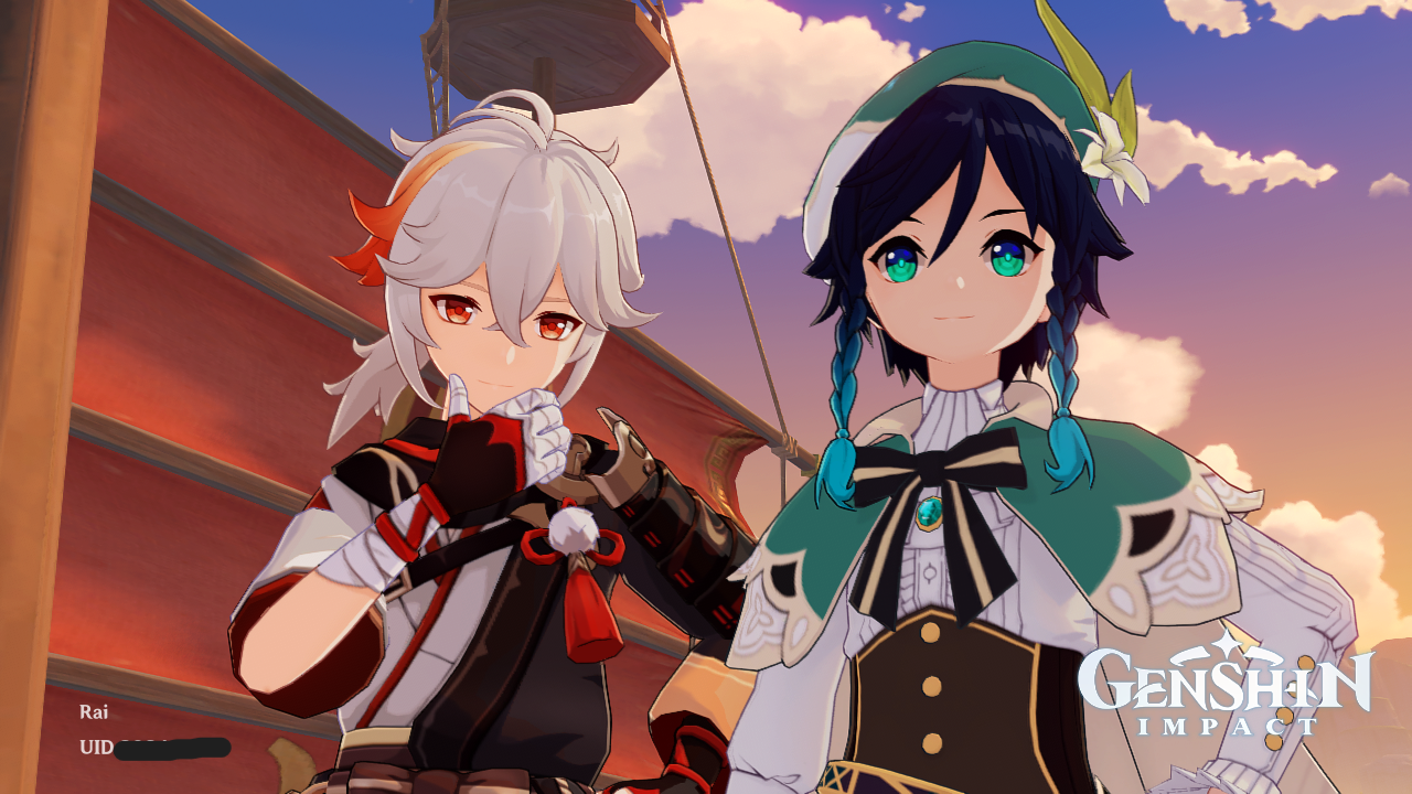 Taking selfies on Beidou's ship. | Genshin Impact | HoYoLAB