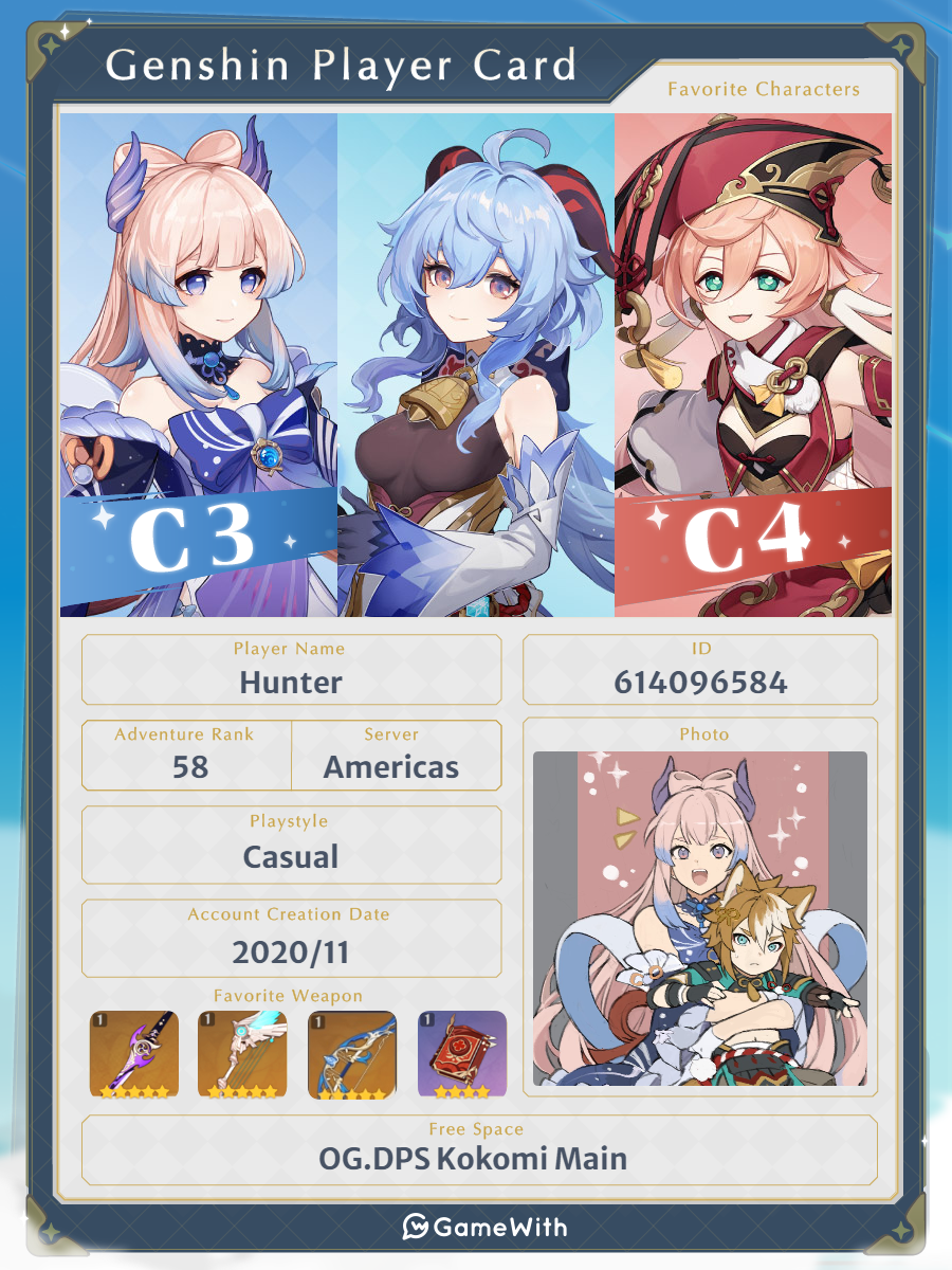 Player Card Generator Genshin Impact | HoYoLAB