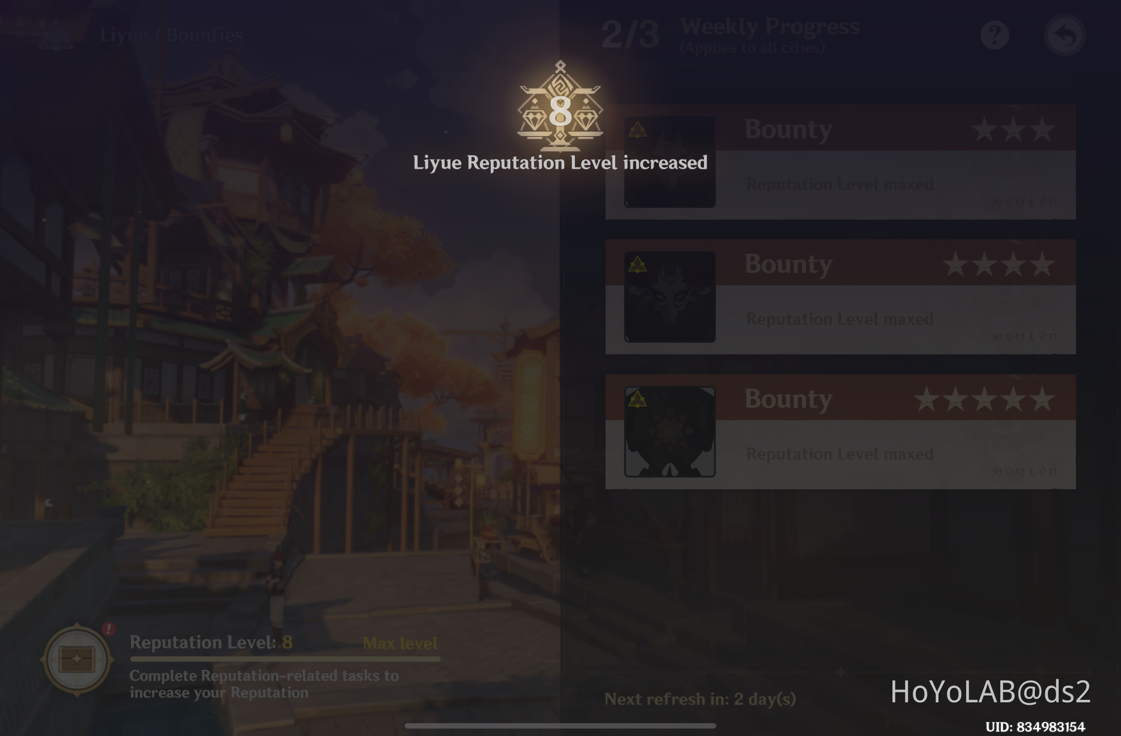 I got reputation level 8 in Liyue Genshin Impact | HoYoLAB