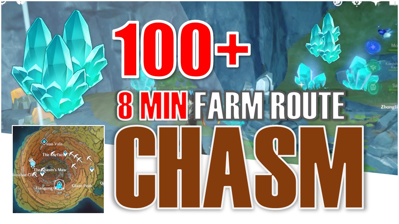 CHASM 100+ Crystal Chunks in 8mins: Farm route for Busy people Genshin ...