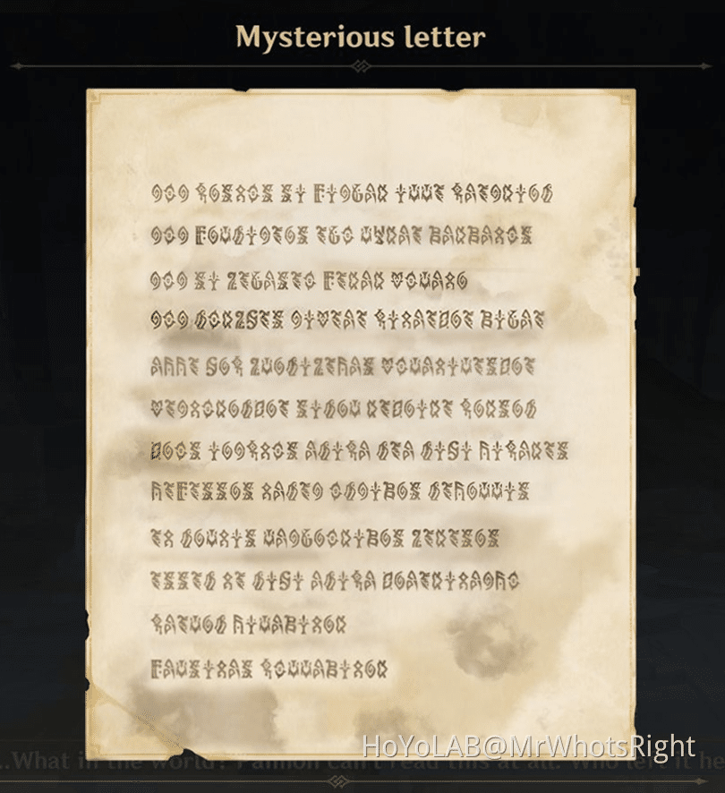 The Mysterious Letter Translation (Myterious Letter Found in the ...