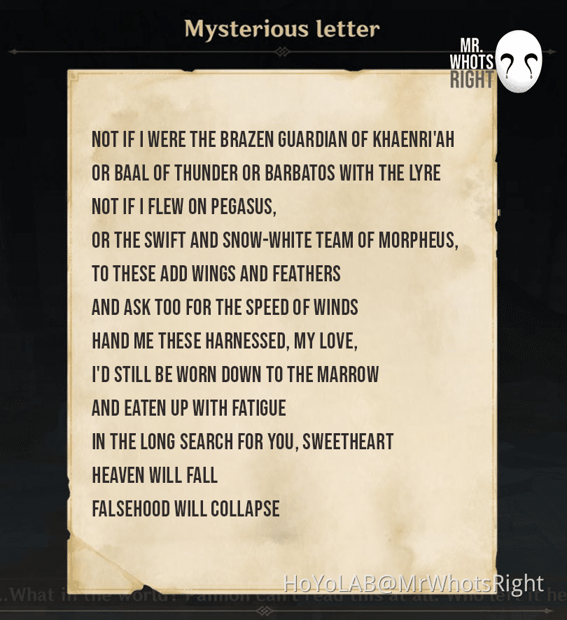 The Mysterious Letter Translation (Myterious Letter Found in the ...