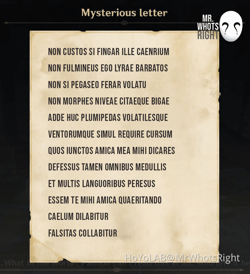 The Mysterious Letter Translation (Myterious Letter Found in the ...