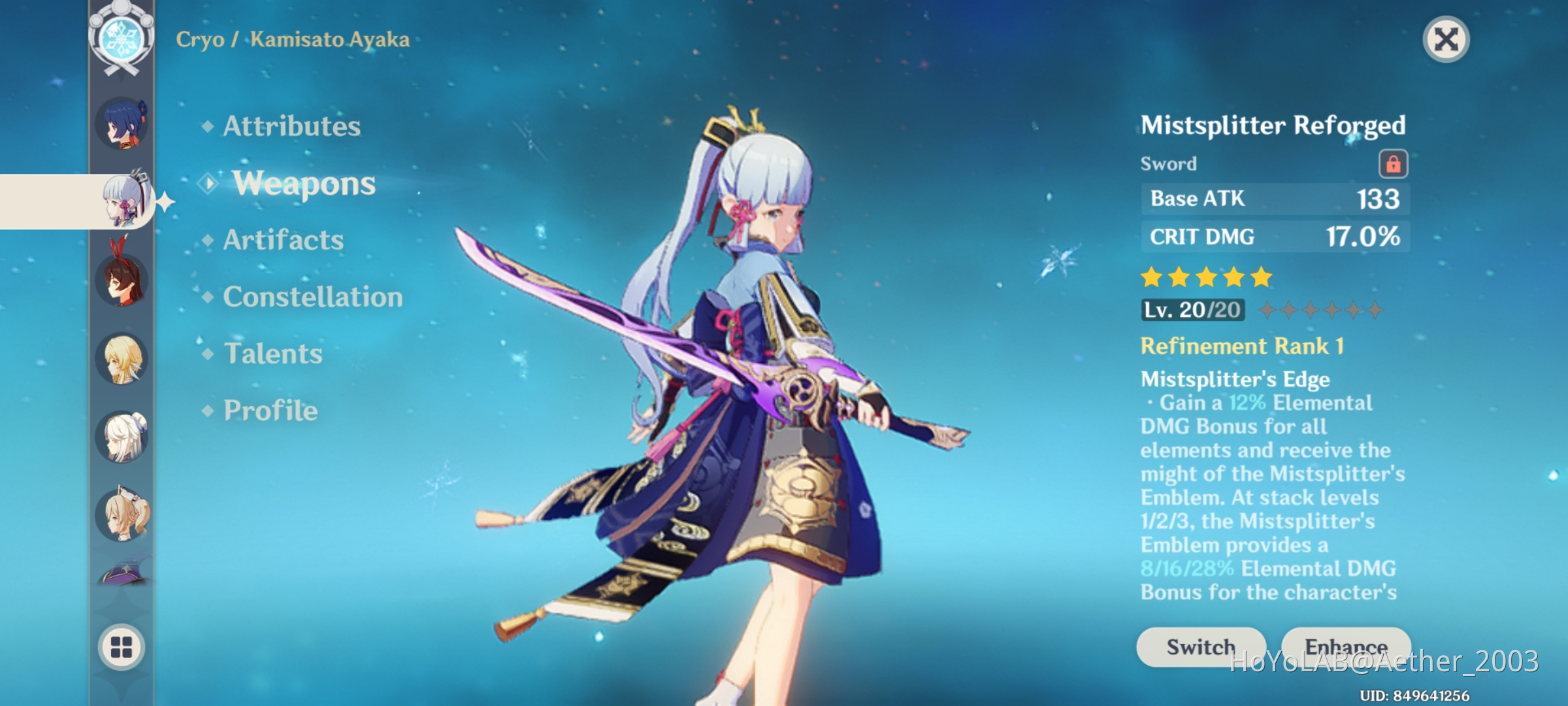 AYAKA BUILD Genshin Impact | HoYoLAB