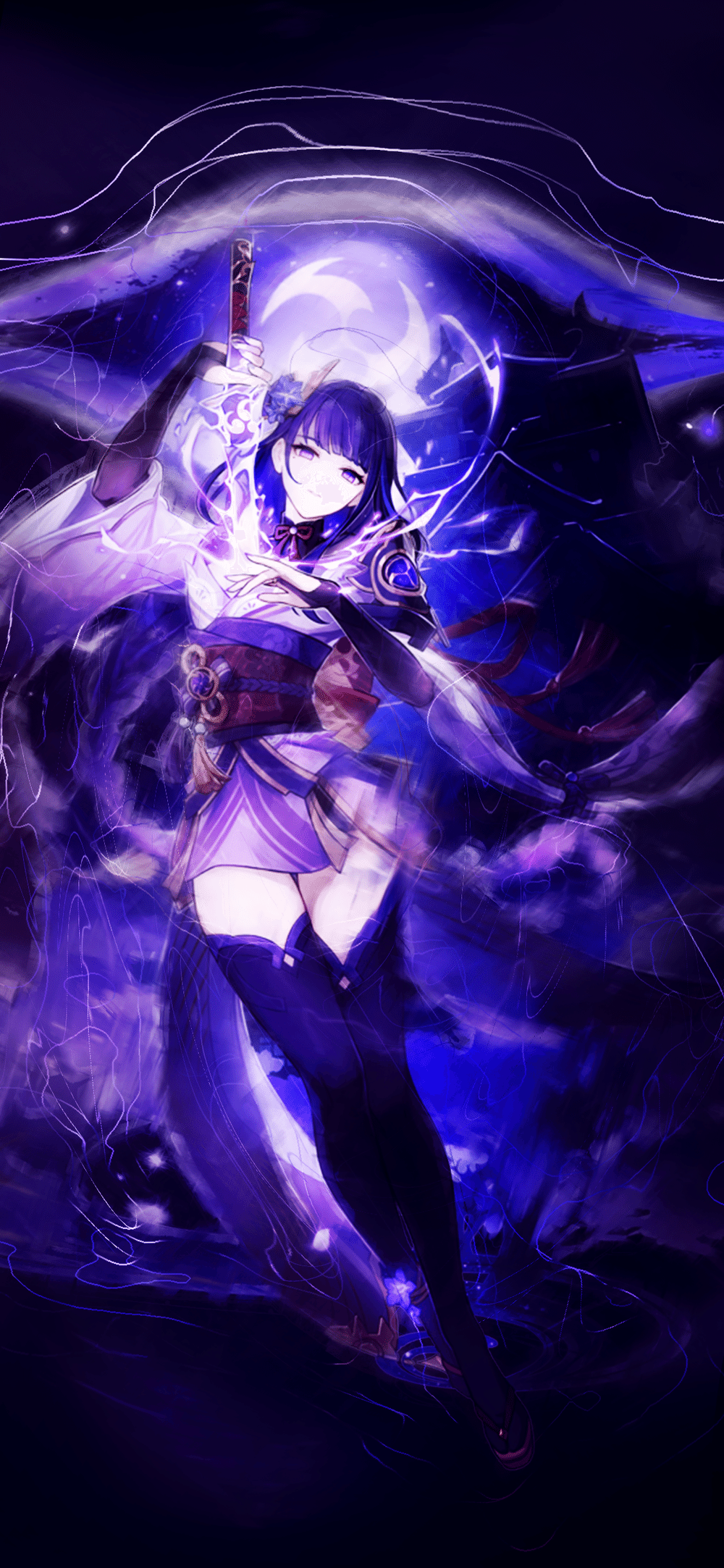 Beautiful Raiden Shogun lockscreen wallpaper