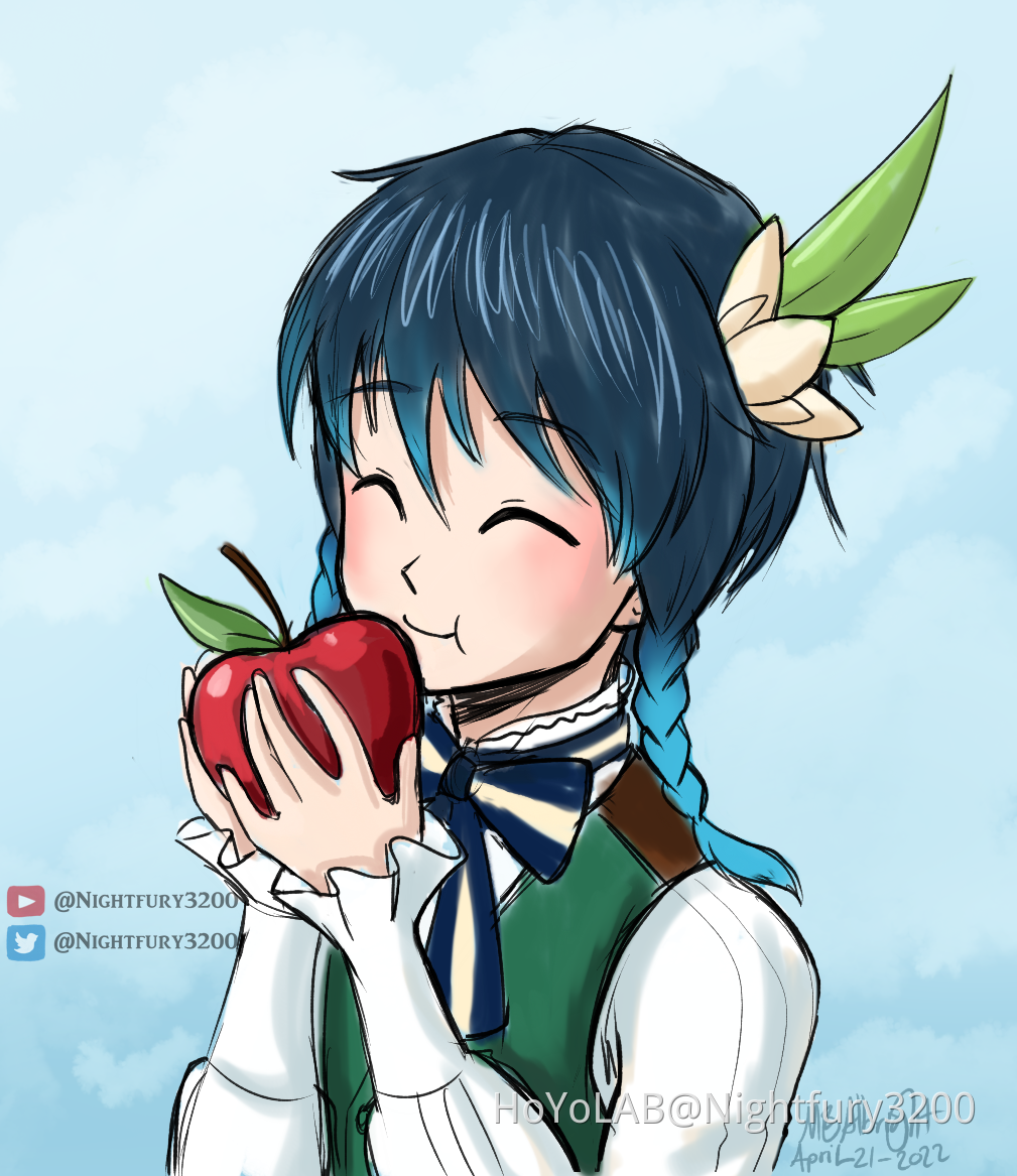 Venti with Apple Doodle Genshin Impact | HoYoLAB