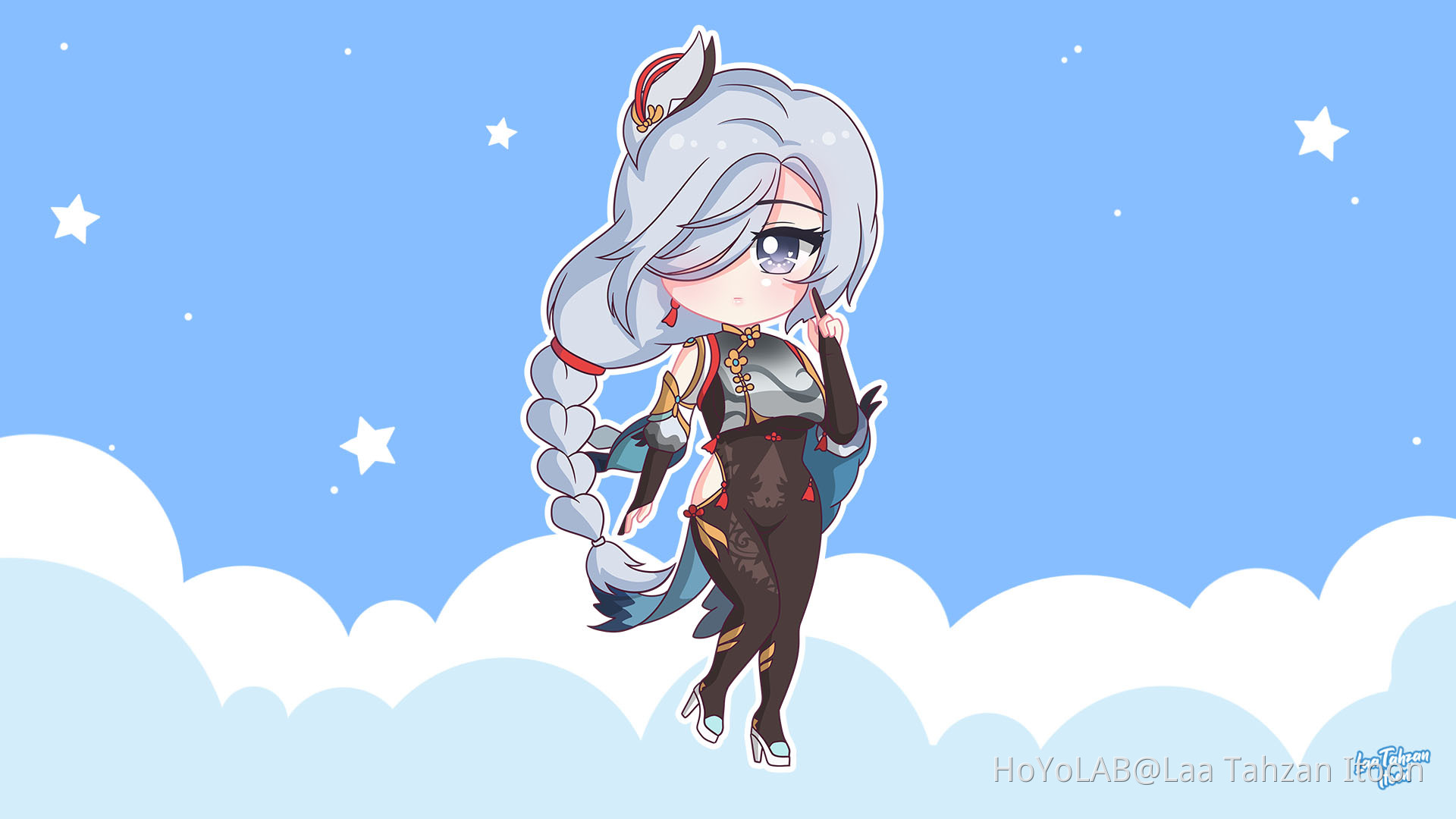 Chibi Shenhe in LaaTahzanItoon's Style Genshin Impact | HoYoLAB