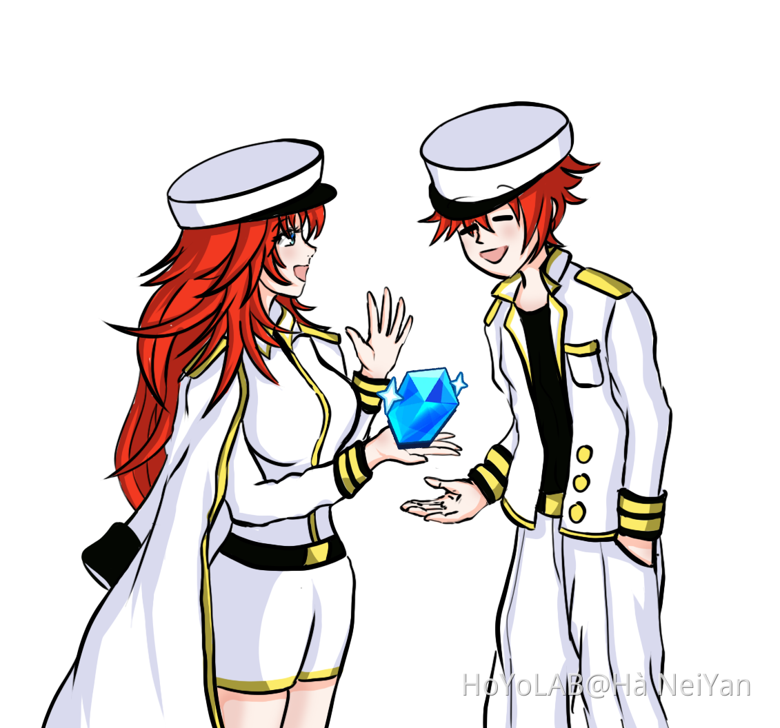 I tried drawing male and female captain Honkai Impact 3rd | HoYoLAB