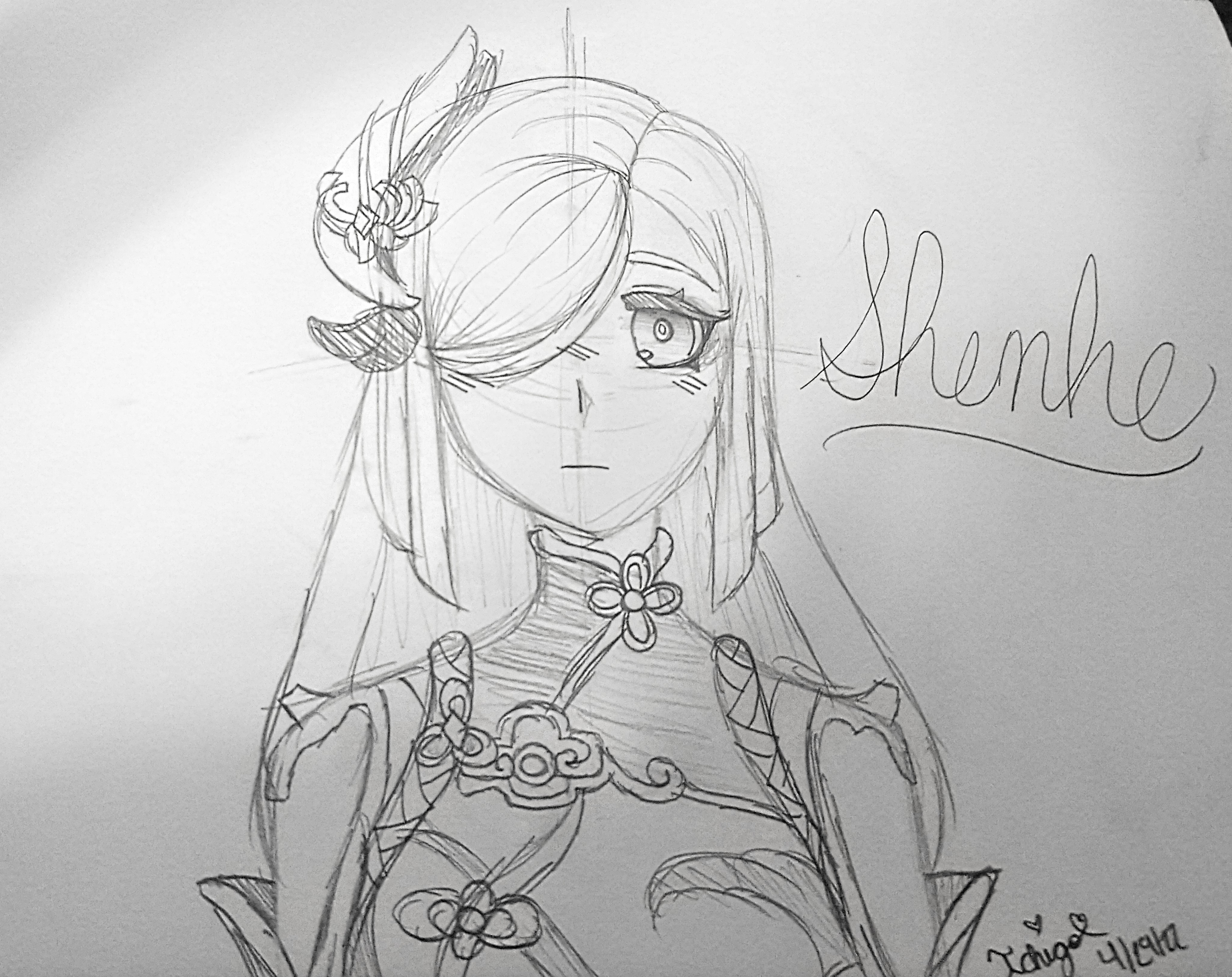 Sketch Of Shenhe Genshin Impact | HoYoLAB