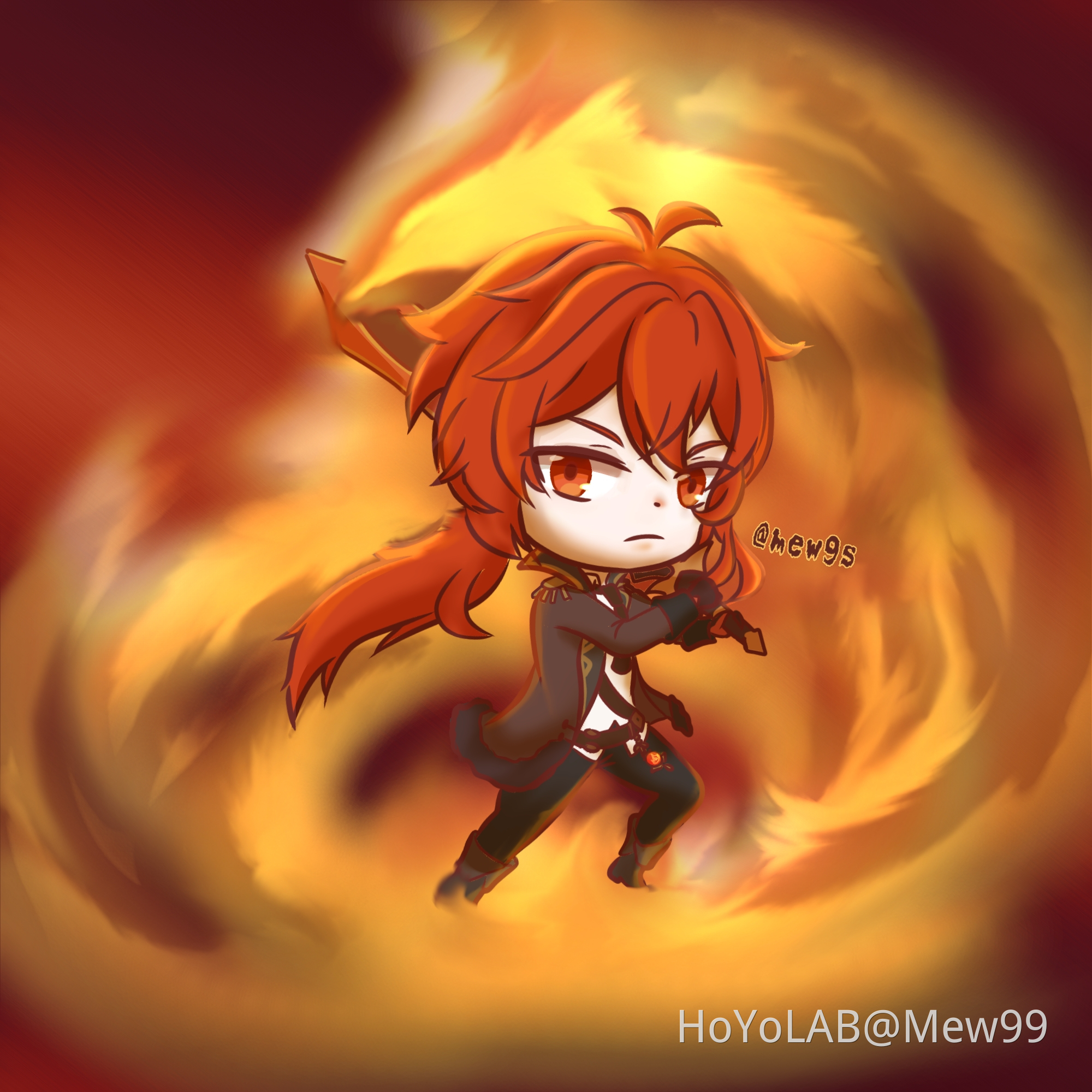 Chibi Diluc 🔥🔥🔥 Genshin Impact | HoYoLAB