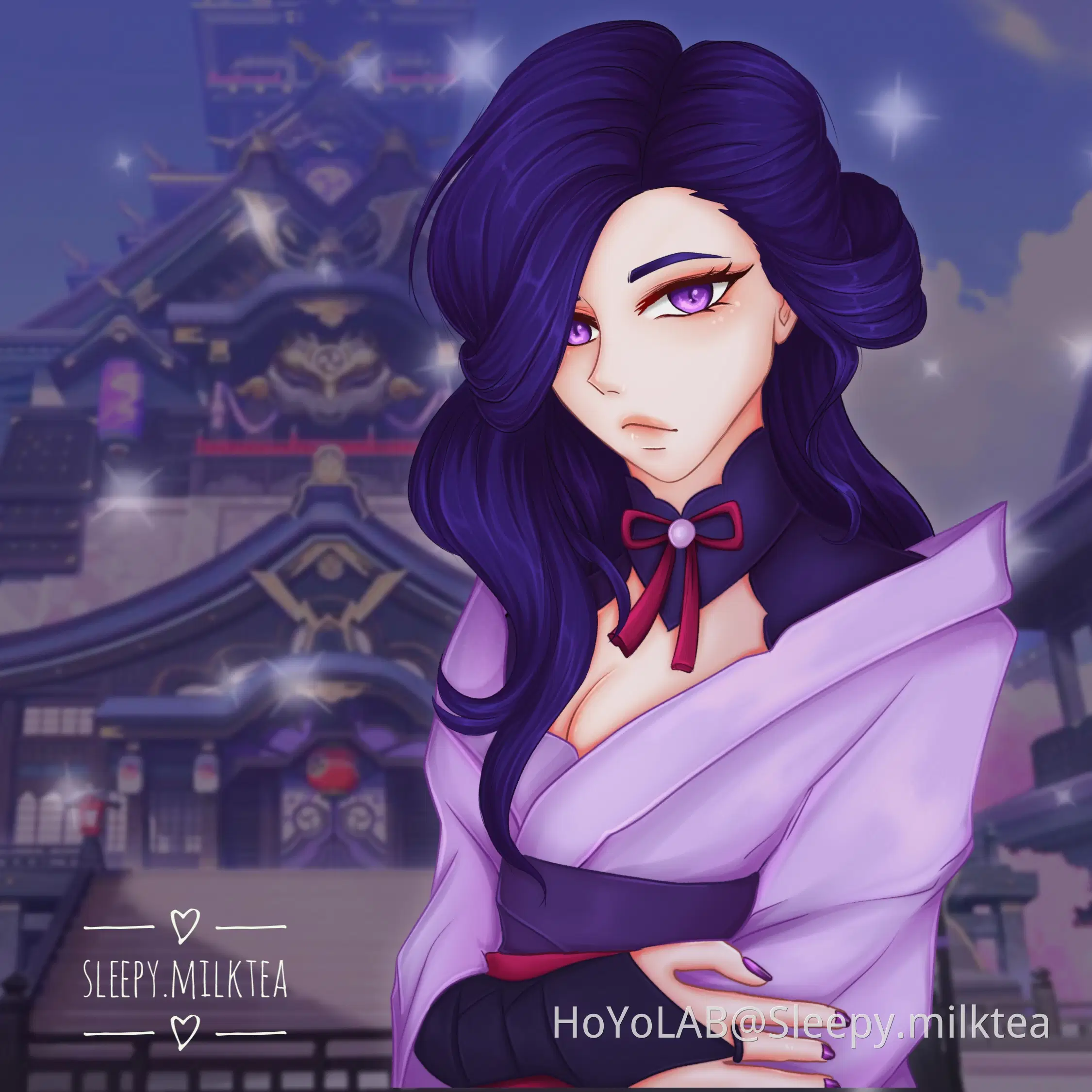 Raiden Shogun with La Signoras hairstyle ~ Genshin Impact | HoYoLAB