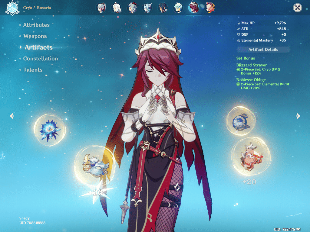 what worng is with you mean?. all have god cyro artefacts Genshin ...