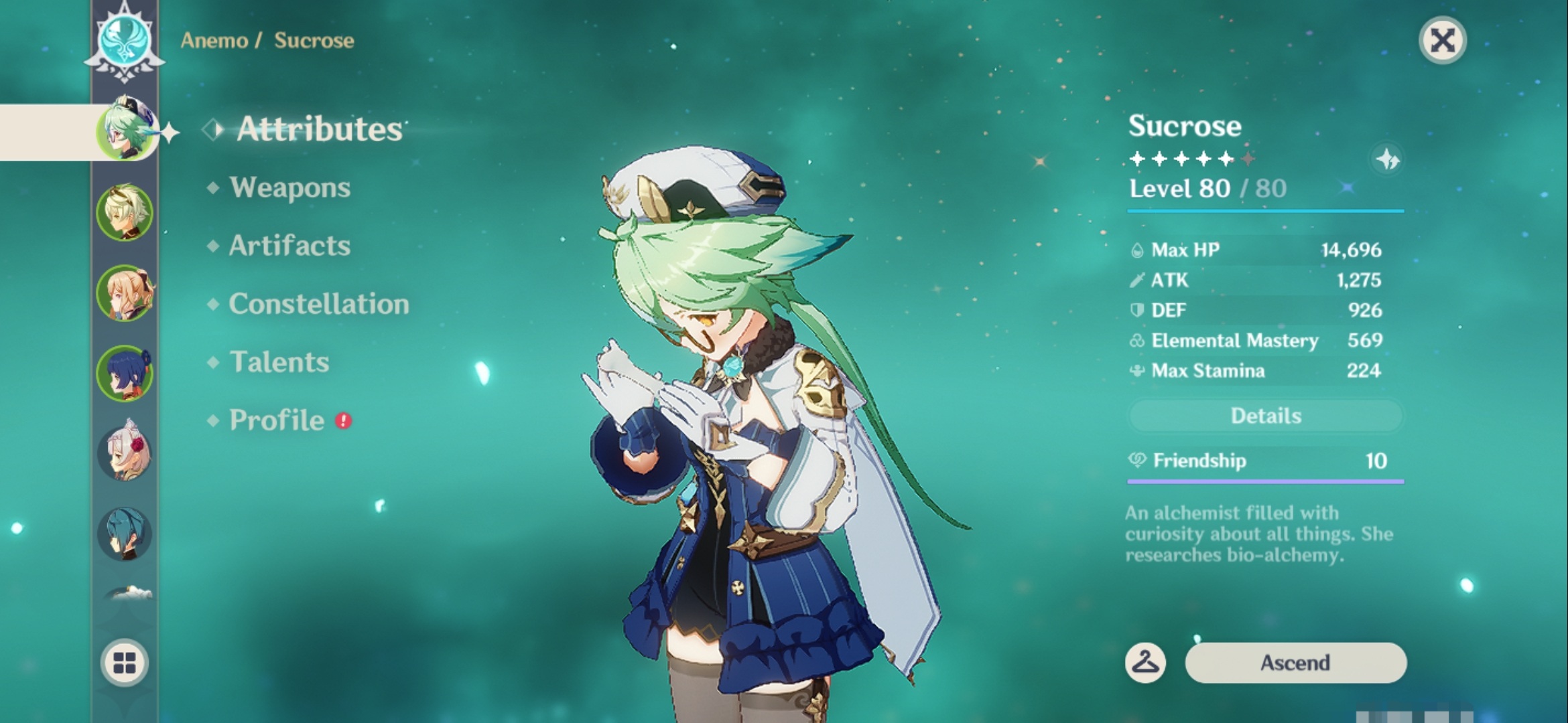 I got lvl 10 friendship with Sucrose today!!