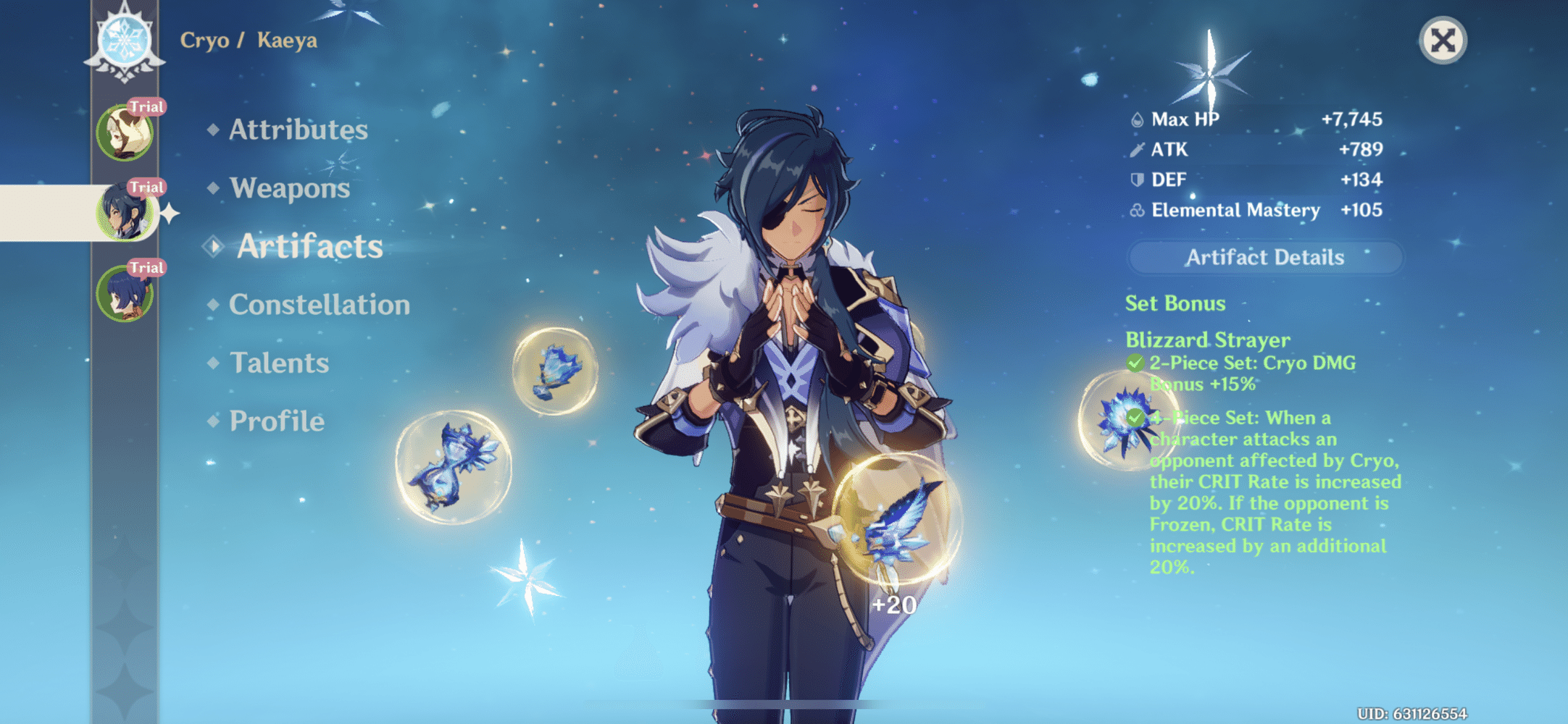 Kaeya artifacts Genshin Impact | HoYoLAB