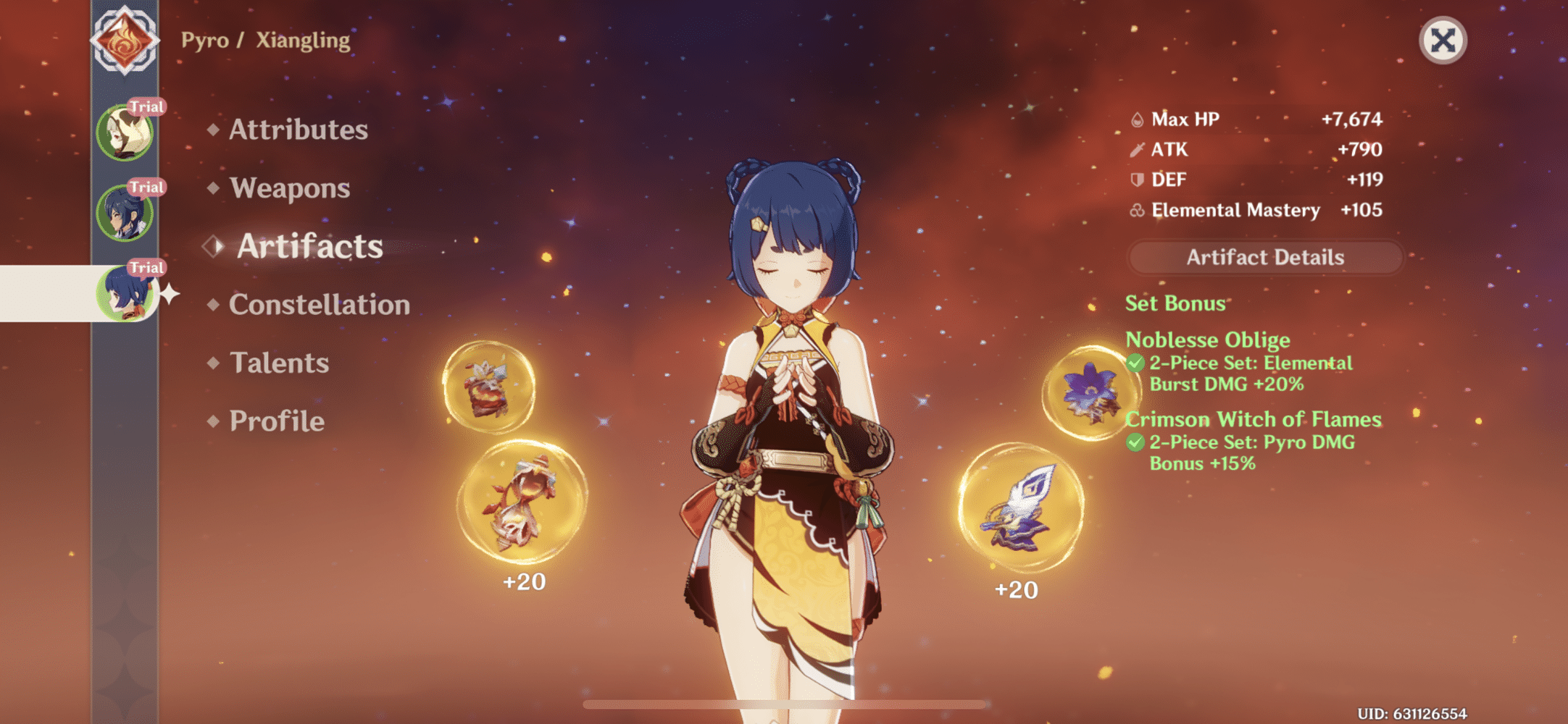 Xiangling artifacts Genshin Impact | HoYoLAB