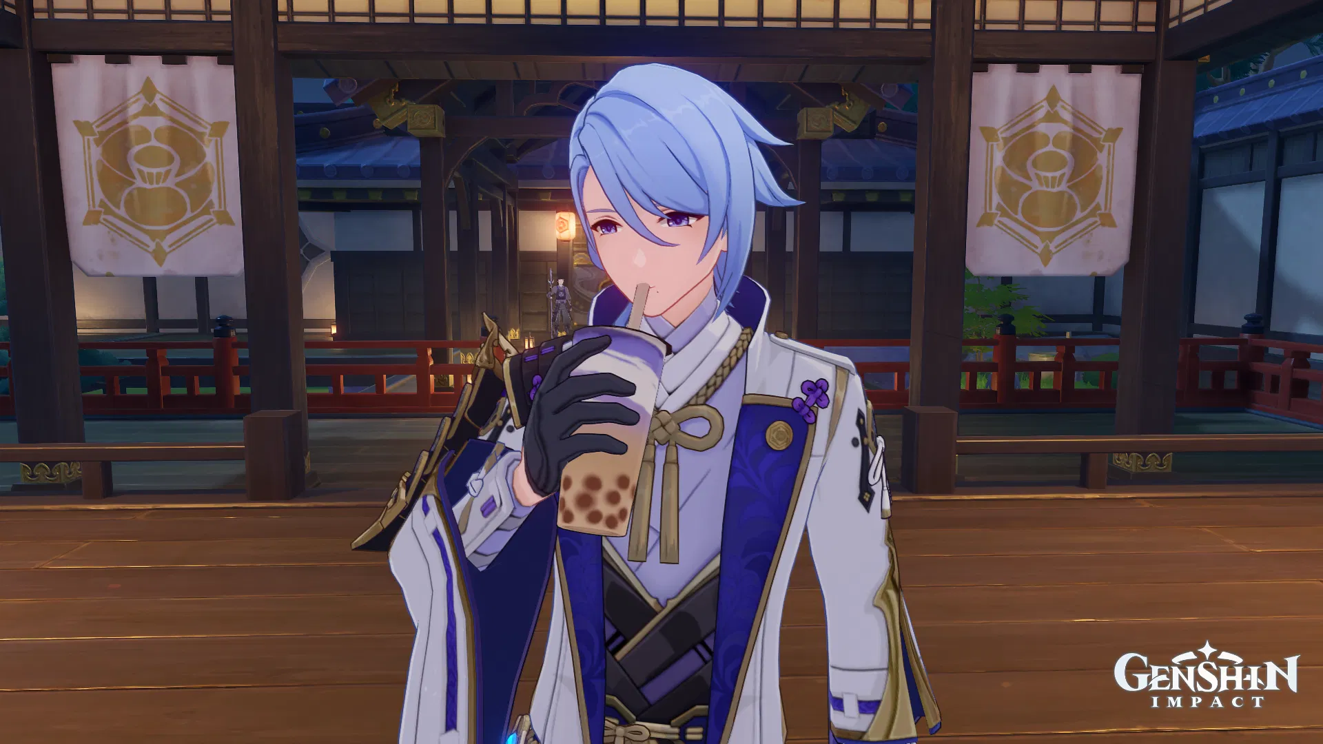 Ayato Drinking Boba Genshin Impact | HoYoLAB