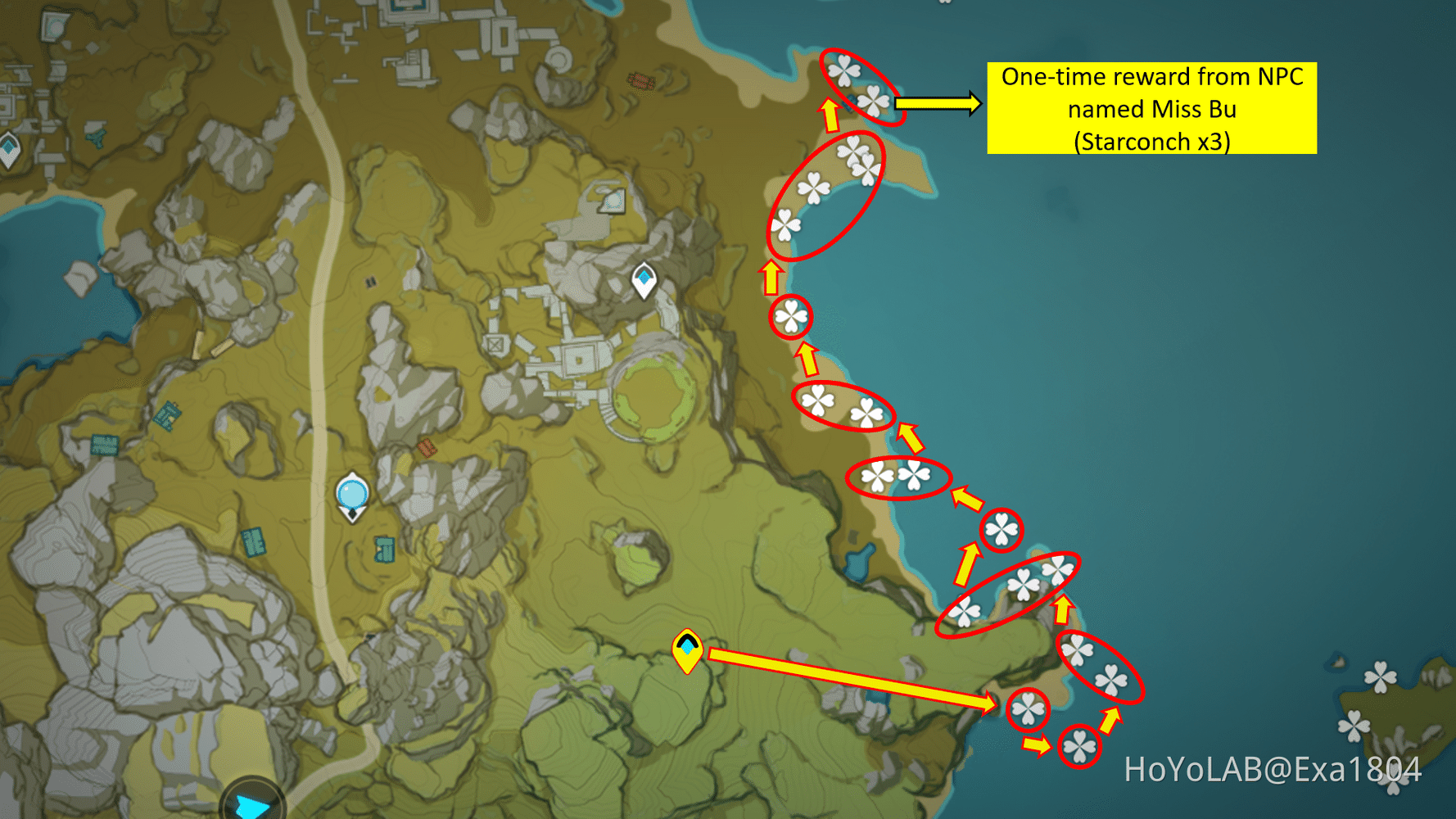 All 85 Starconch Farming Route (Video + Screenshots) Genshin Impact ...