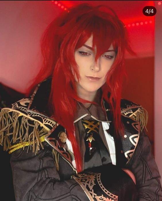Diluc Cosplay drawn in my art style (referance redraw) Genshin Impact ...