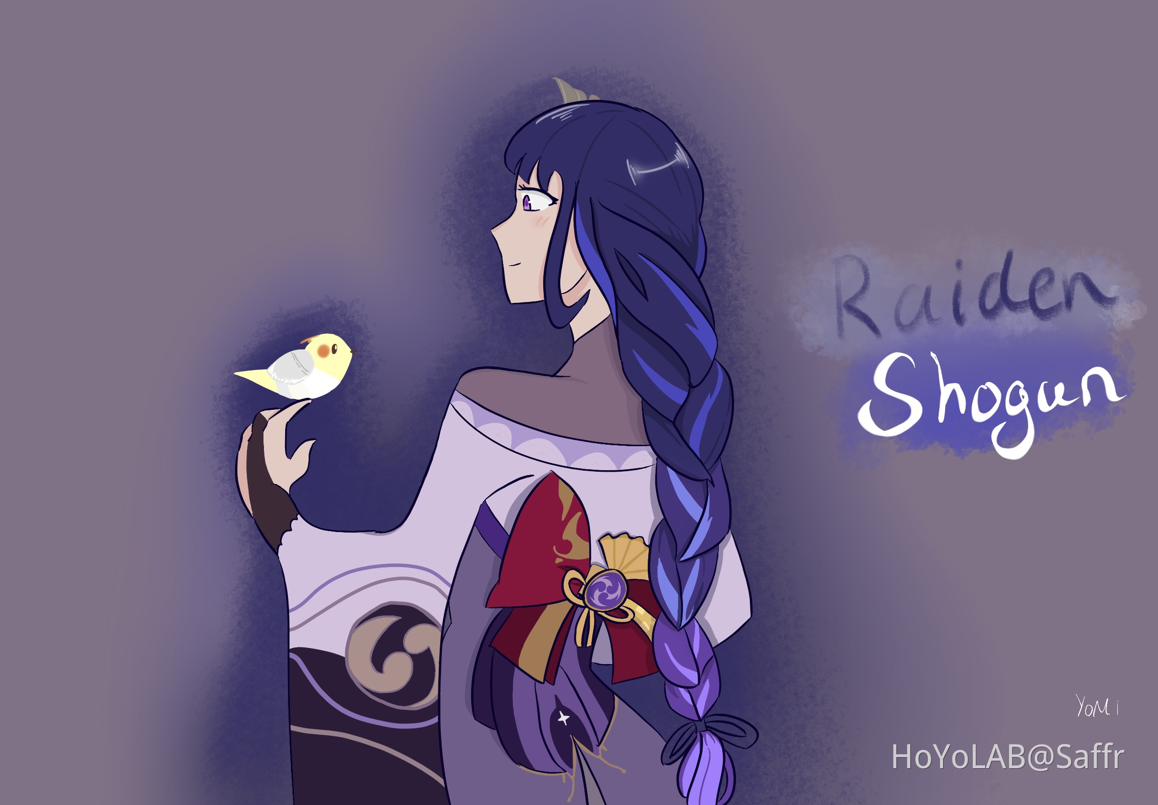 Raiden Shogun and the golden finch Genshin Impact | HoYoLAB