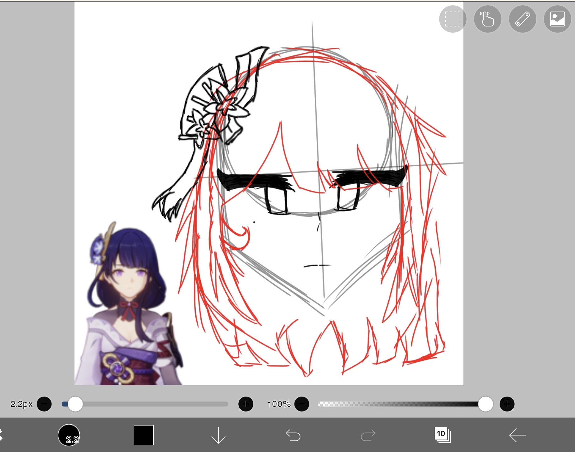 I tried drawing Ei but I ended up drawing my version of Ei👺 Genshin ...