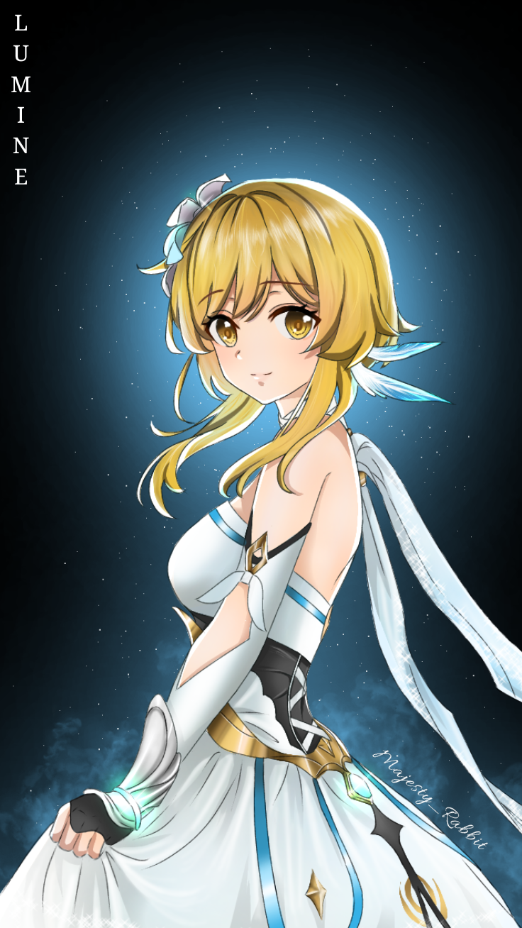 Wallpaper Art I made for Fun (Lumine) Genshin Impact | HoYoLAB