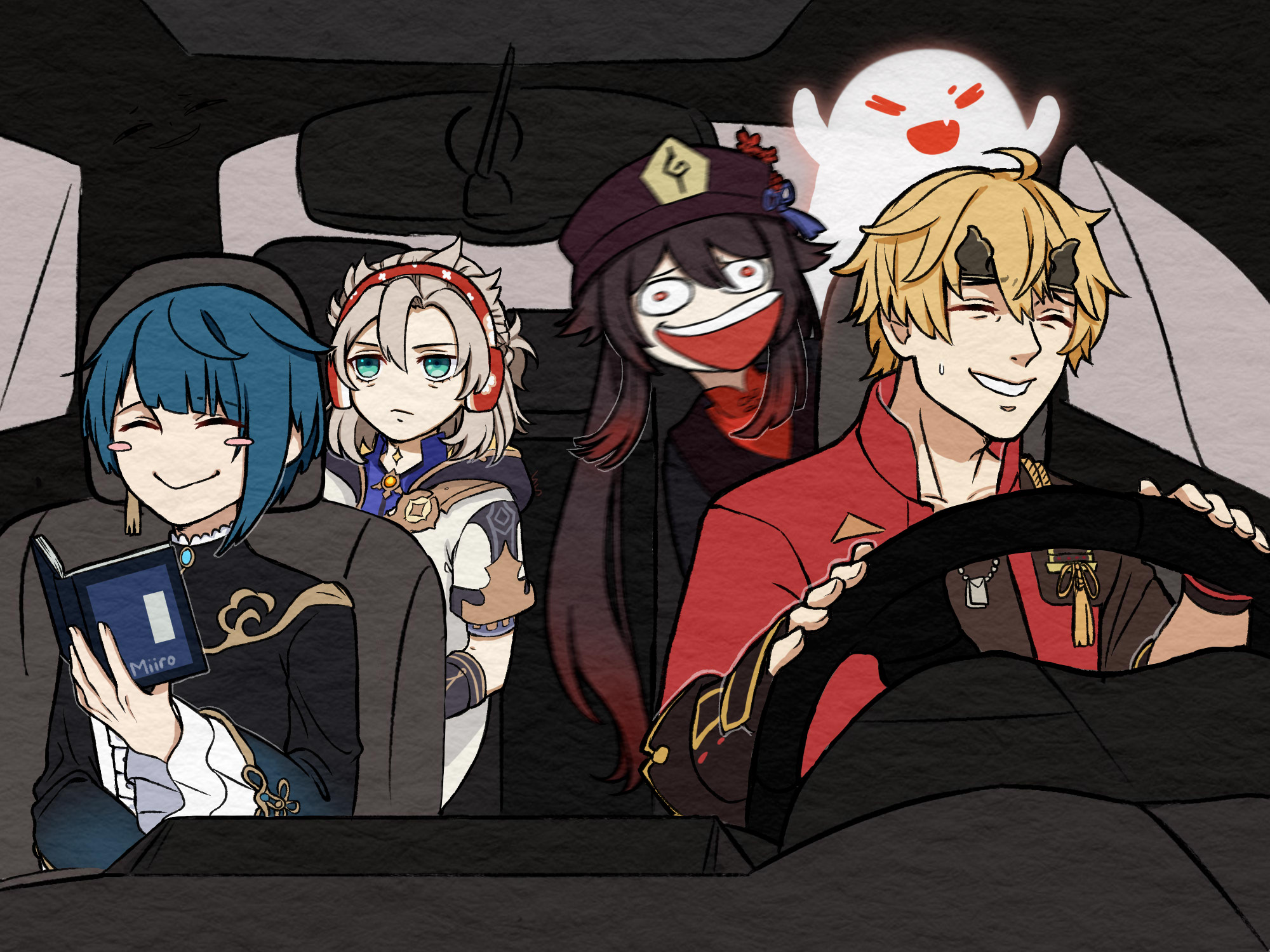 Genshin team in a car Genshin Impact | HoYoLAB