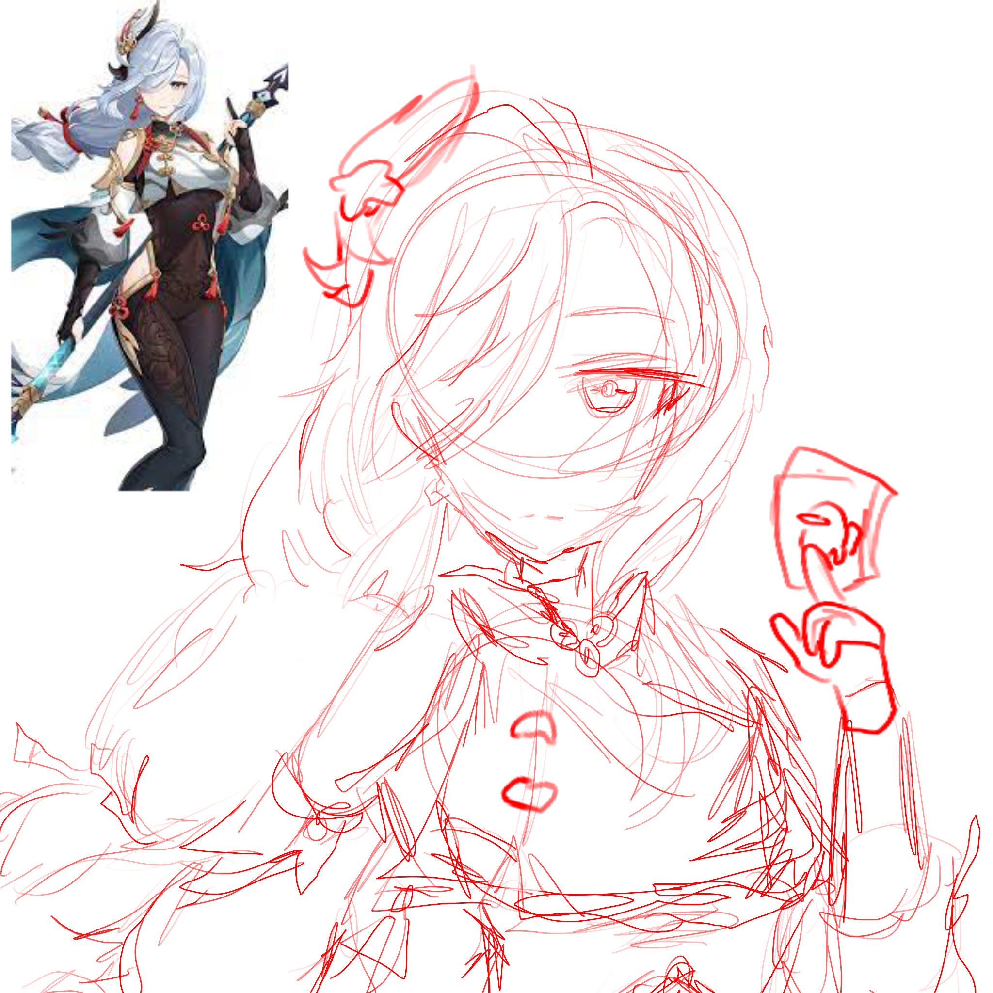 Sketching shenhe! Genshin Impact | HoYoLAB