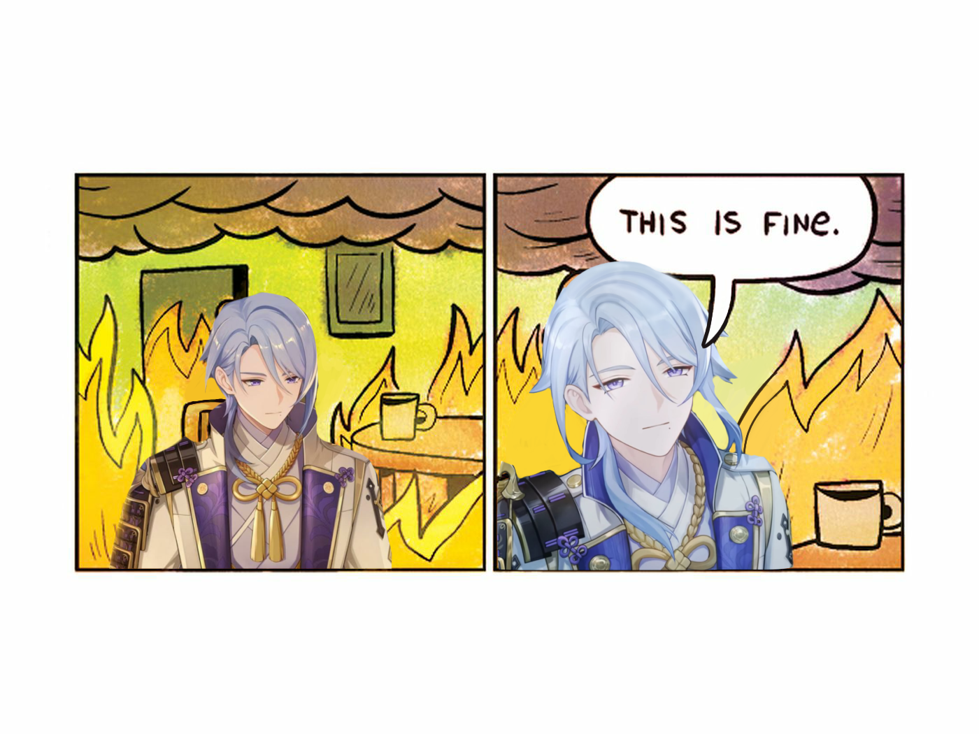 Ayato: "this is fine" meme Genshin Impact | HoYoLAB