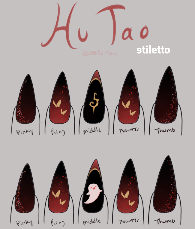 Hu Tao Nails!! 🦋🔥 Genshin Impact | HoYoLAB
