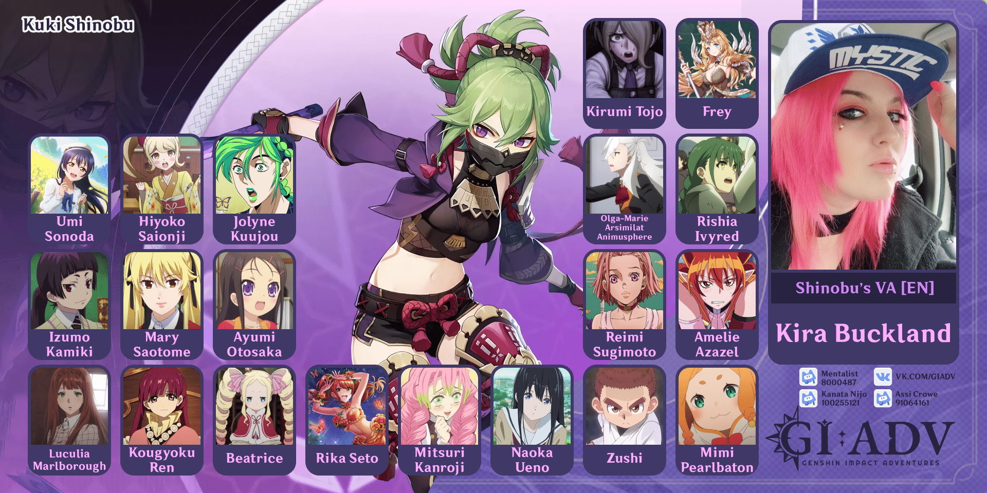 Voice actor Kuki Shinobu's [English version] Genshin Impact | HoYoLAB