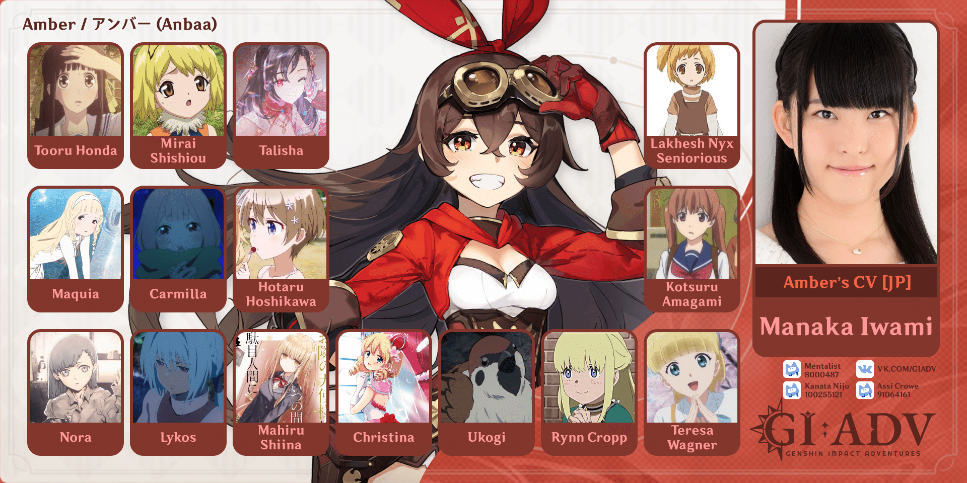 Voice actor Amber [English version] Genshin Impact | HoYoLAB