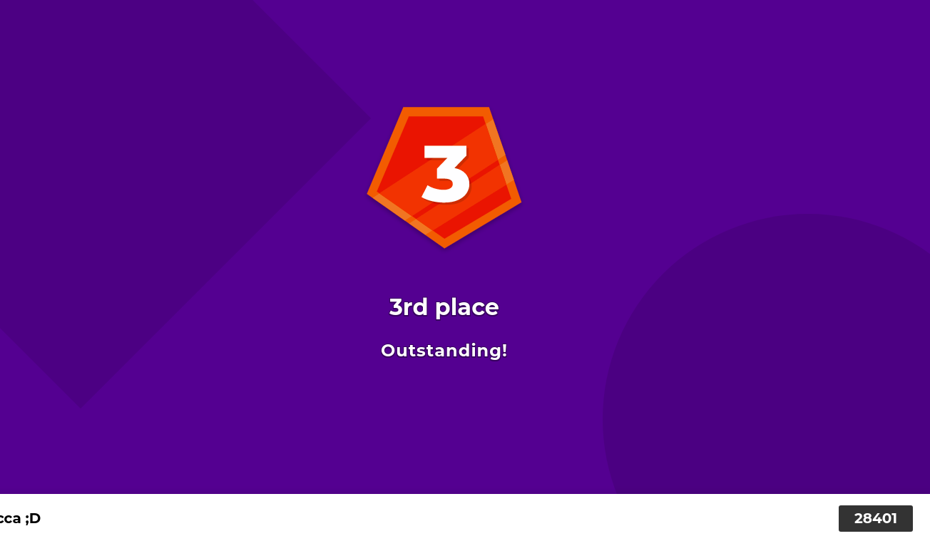 I did a Kahoot in class today to prepare for my final coming up. got ...
