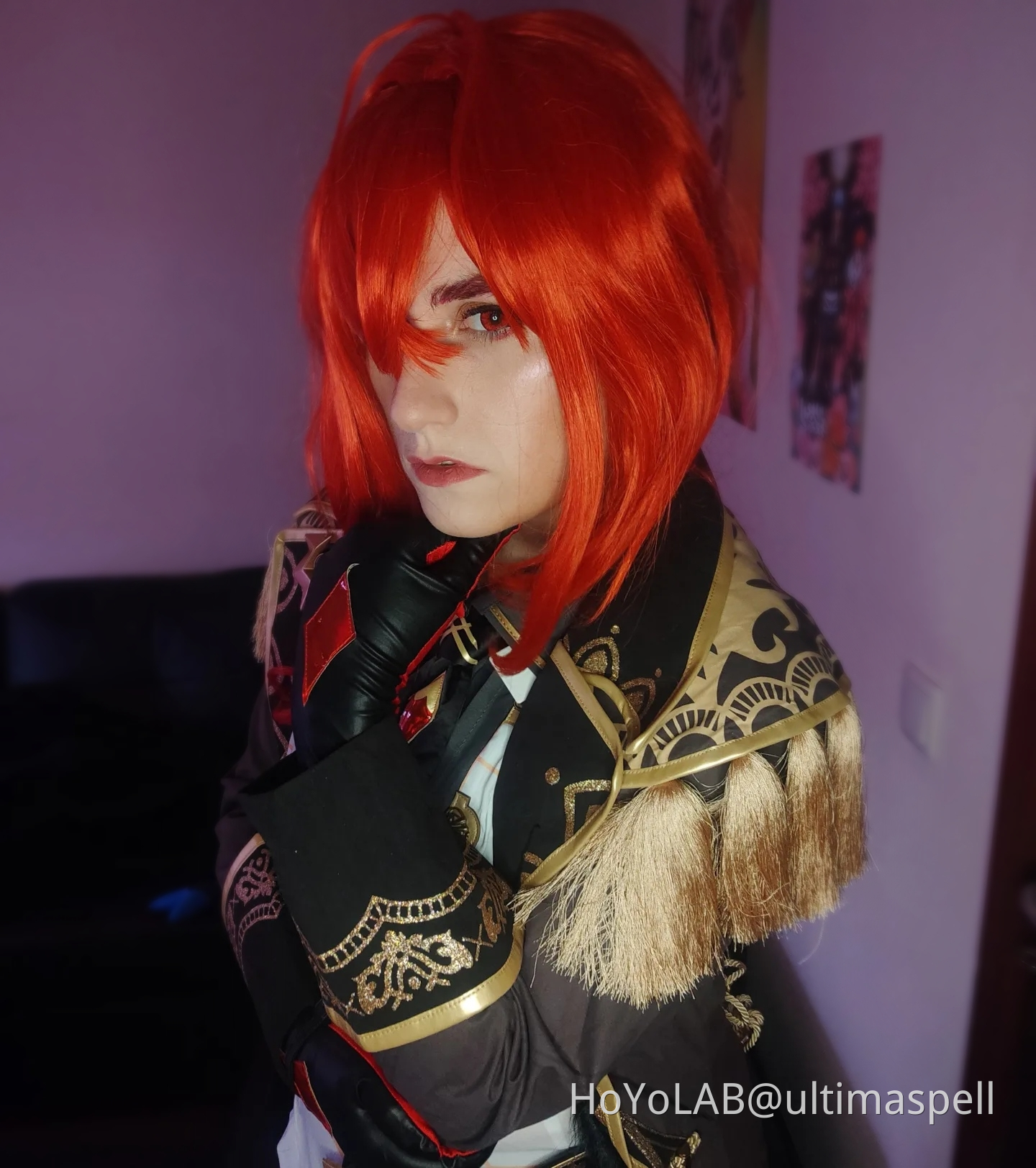 Diluc cosplay selfie Genshin Impact | HoYoLAB