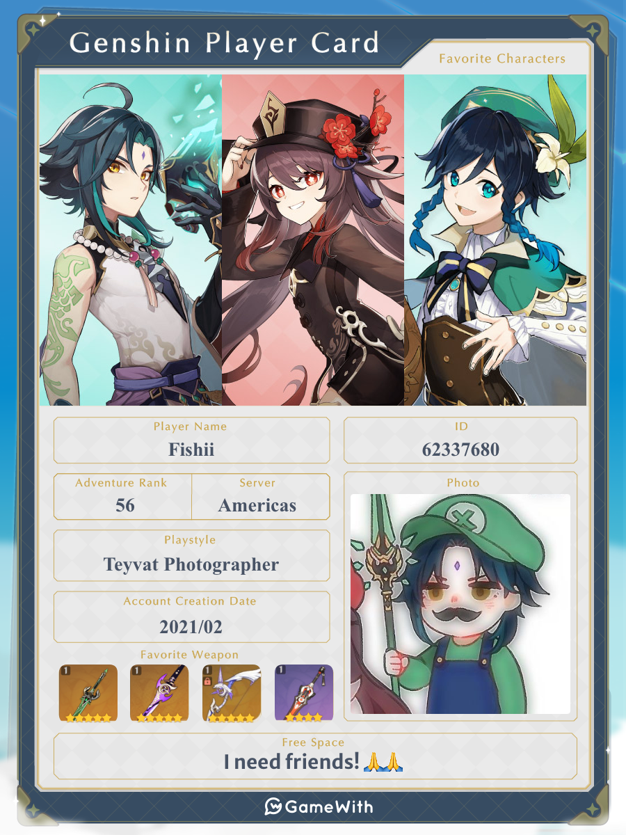 Just my stuff and UID Genshin Impact | HoYoLAB