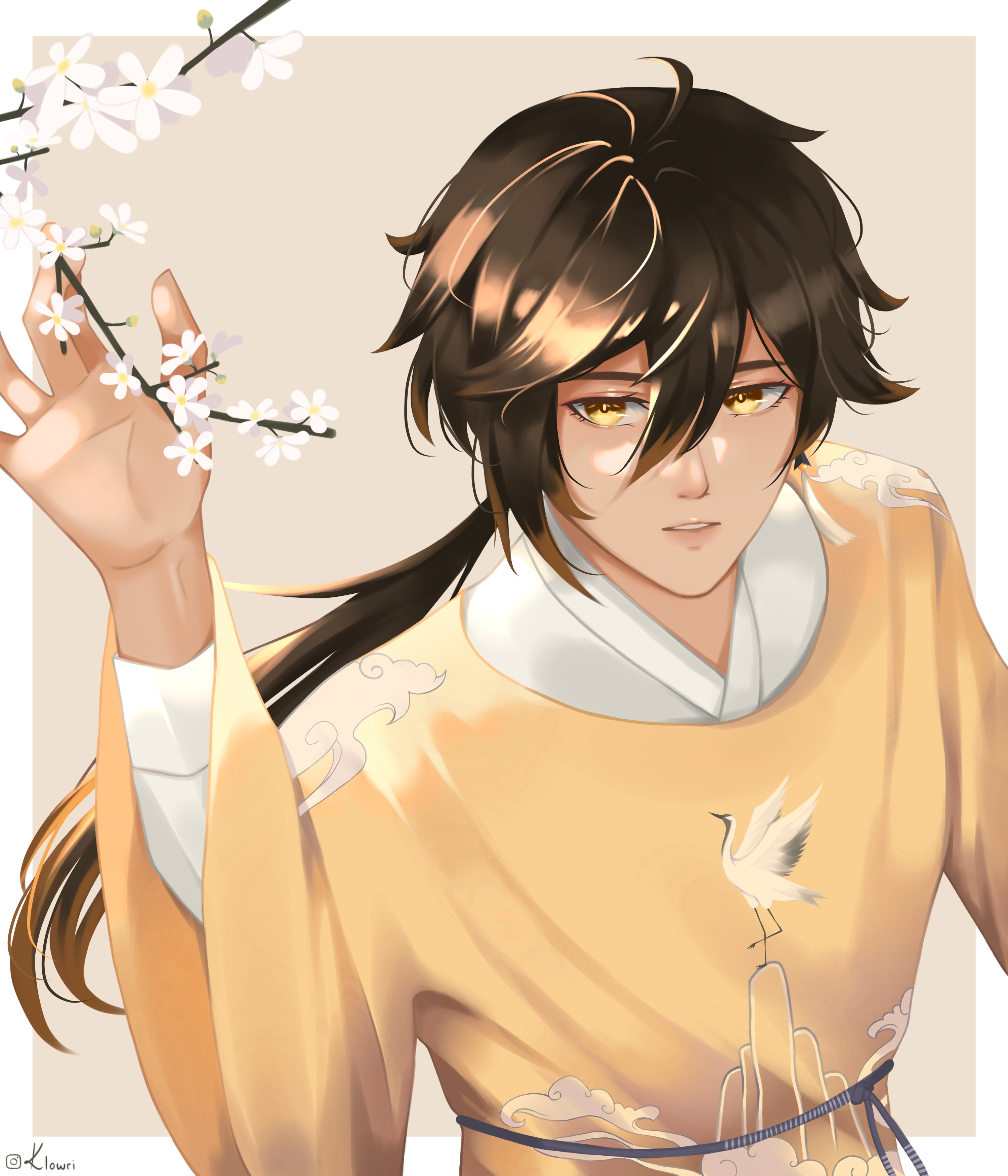 Zhongli wearing a hanfu (Fan art) Genshin Impact | HoYoLAB