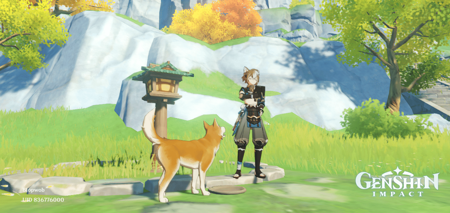 Gorou playing with da dog Genshin Impact | HoYoLAB