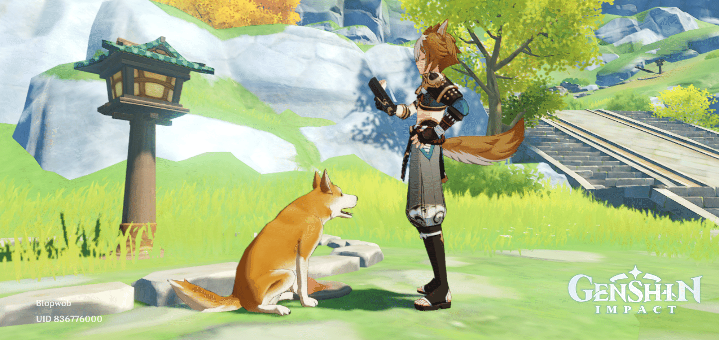 Gorou playing with da dog Genshin Impact | HoYoLAB