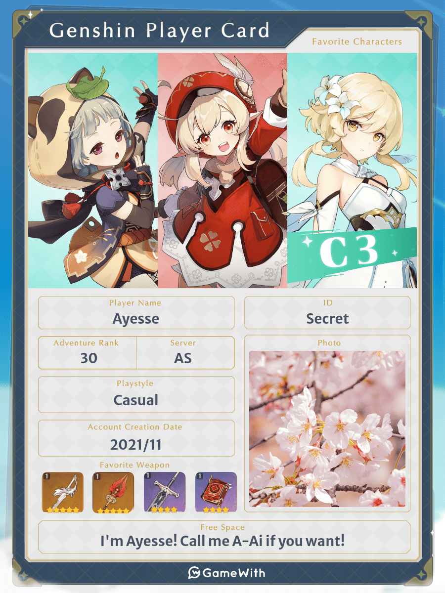 Card Genshin Impact | HoYoLAB