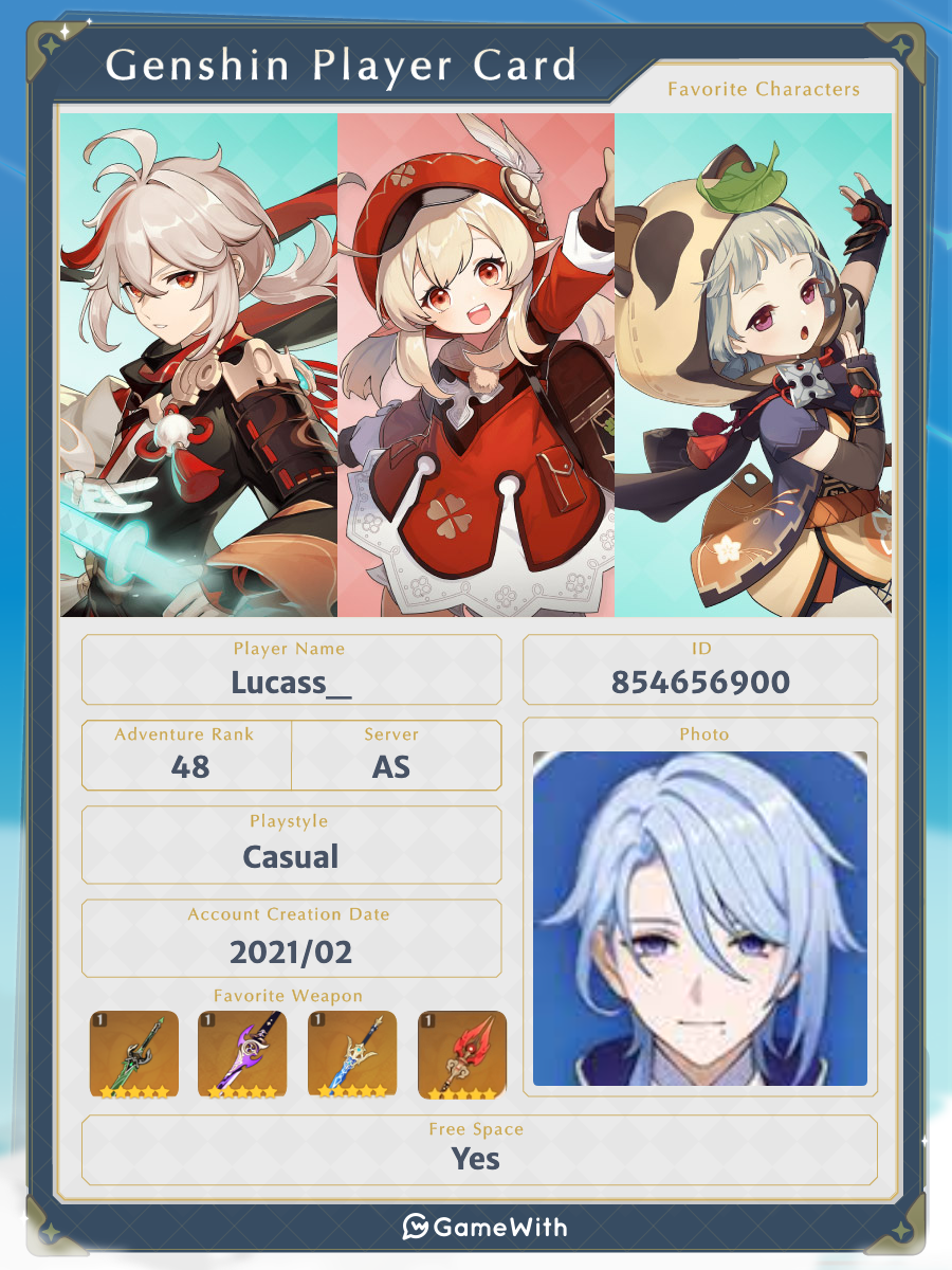 Genshin Card Genshin Impact | HoYoLAB